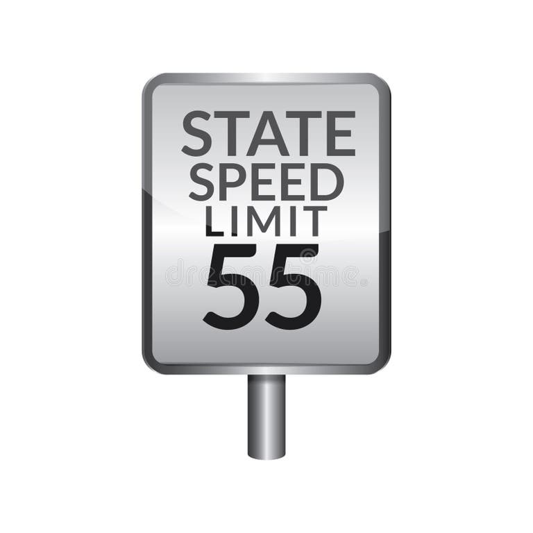 Speed Limit 55 Signboard. Vector Illustration Decorative Design Stock ...