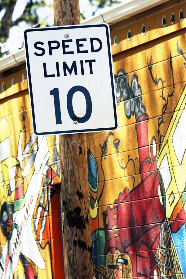 Speed Limit Ten editorial image. Image of slow, mural - 14583505