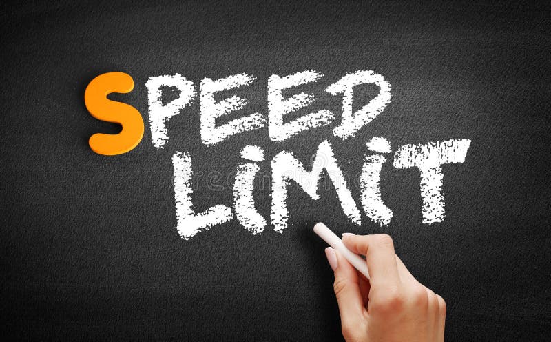 Speed Limit Text on Blackboard Stock Photo - Image of board, danger ...