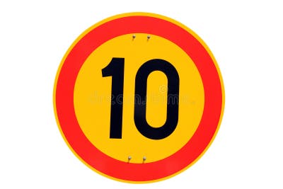 Speed Limit Traffic Sign 10 Km Per Hour Stock Image - Image of numbers ...