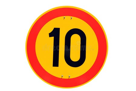 Speed Limit Traffic Sign 10 Km Per Hour Stock Image - Image of numbers ...
