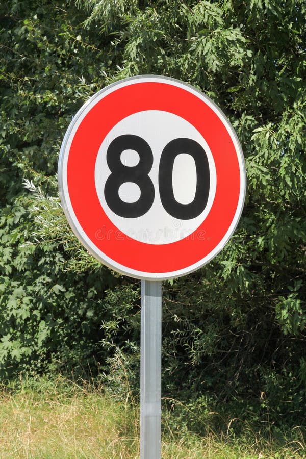 Road Sign For Speed Limit (80) Stock Photo - Image of color, curve ... Road Sign For Speed Limit (80) Stock Photo - Image of color, curve ...