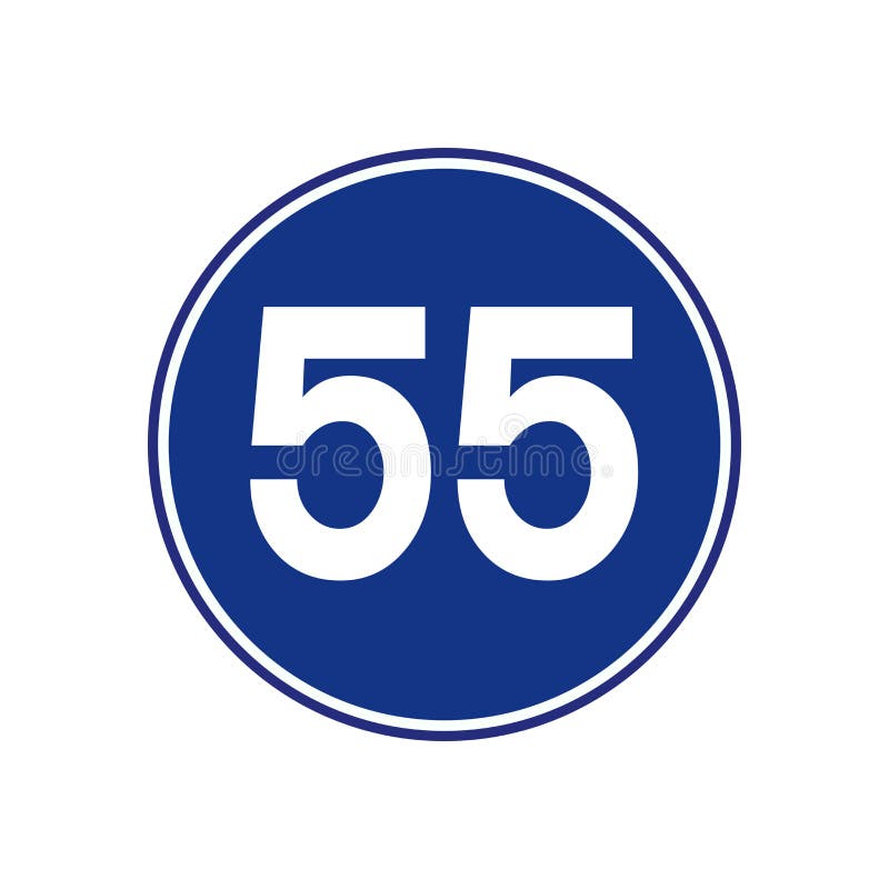 Speed Limit 55 Traffic Sign,Vector Illustration, Isolate on White ...