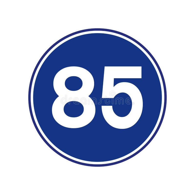 Speed Limit 85 Traffic Sign,Vector Illustration, Isolate on White ...