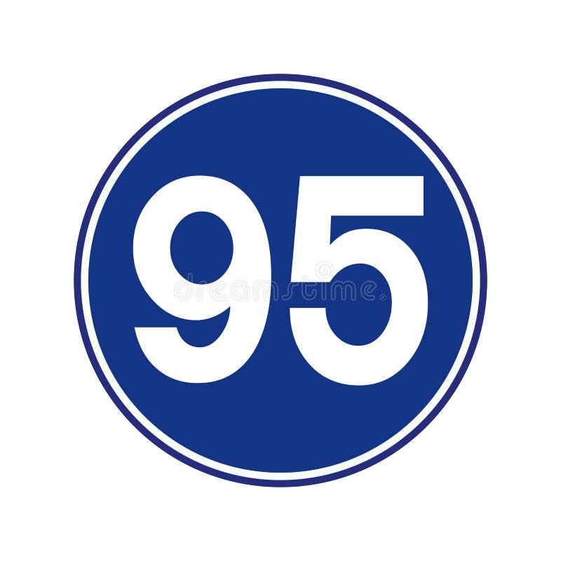 Speed Limit 95 Traffic Sign,Vector Illustration, Isolate on White ...