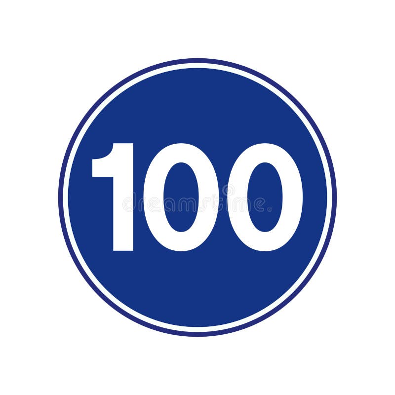 Speed Limit 100 Traffic Sign,Vector Illustration, Isolate on White ...