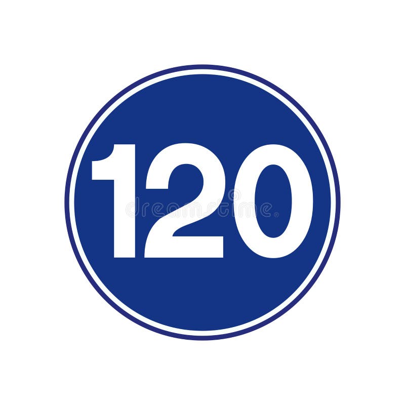 Speed Limit 120 Traffic Sign,Vector Illustration, Isolate on White ...