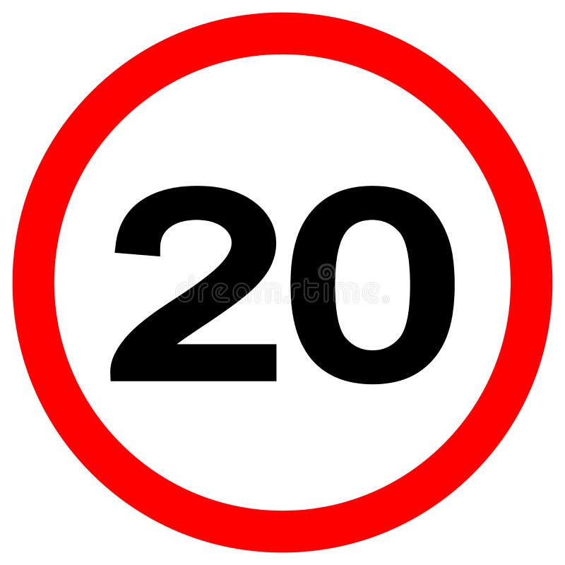 Speed Limit 20 Traffic Sign,Vector Illustration, Isolate on White ...