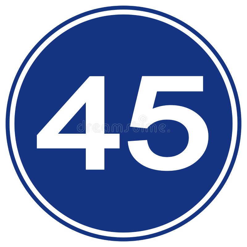 USA Road Traffic Transportation Sign: Speed Limit 45 On White ...