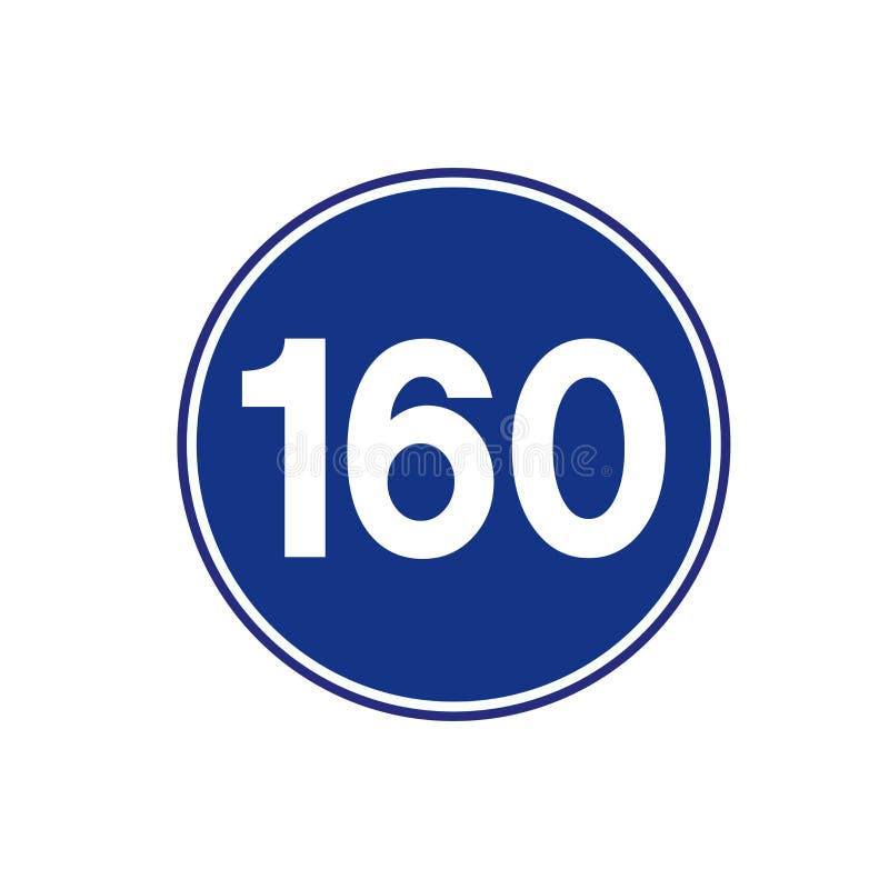 Speed Limit 160 Traffic Sign,Vector Illustration, Isolate on White ...