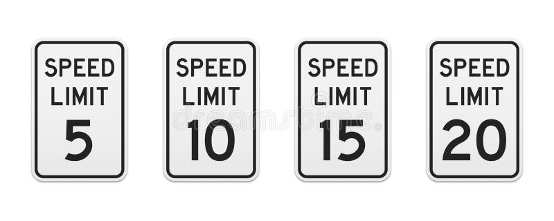 5 Miles Per Hour Speed Limit Sign Stock Illustrations – 10 5 Miles Per ...