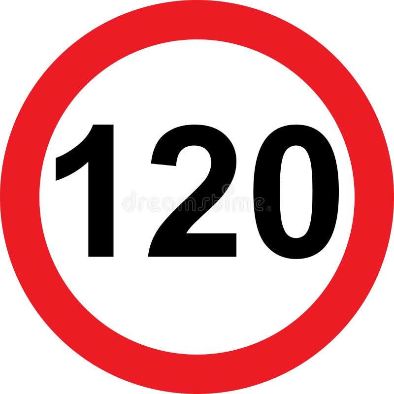 120 Speed Limitation Road Sign Stock Illustration - Illustration of ...