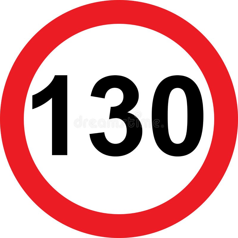 130 Speed Limitation Road Sign Stock Illustration - Illustration of ...