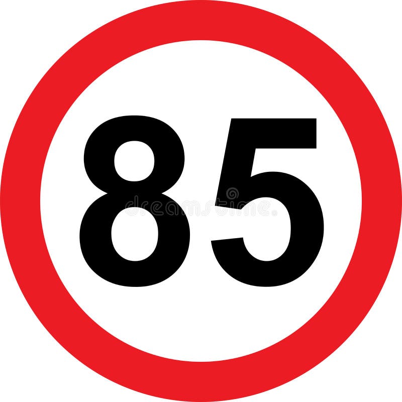 85 Speed Limitation Road Sign Stock Illustration - Illustration of ...