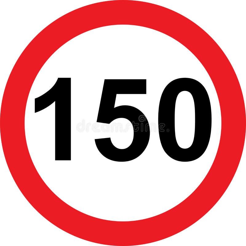 150 Speed Limitation Road Sign Stock Illustration - Illustration of ...