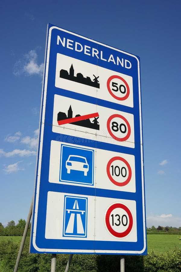 Speed Limits in the Netherlands Stock Image - Image of minimum ...