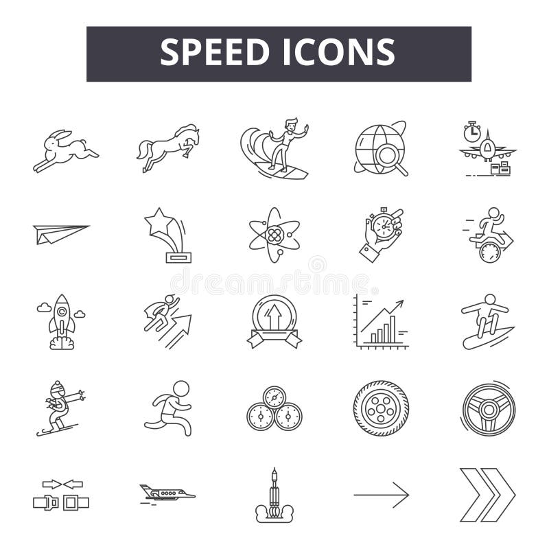 Speed Line Icons, Signs, Vector Set, Outline Illustration Concept Stock ...