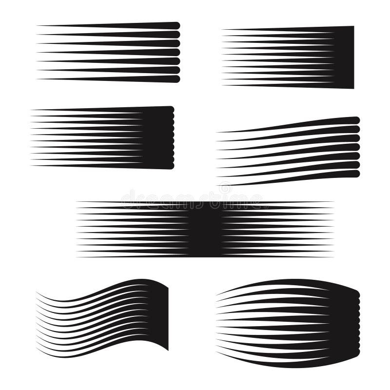 Speed Line Set. Horizontal Motion Effect. Vector Stock Vector ...