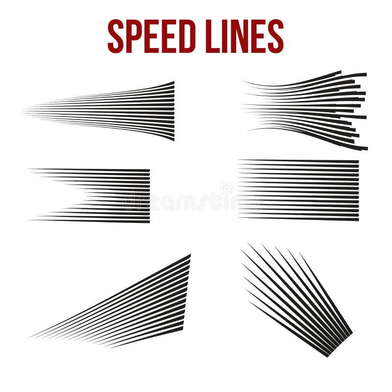 Set of Different Speed Lines Isolated on White Background. Vector ...