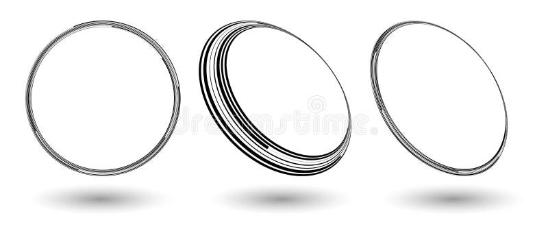 Speed Lines in Circles. EPS10 Vector Illustration. Round Logo or Icon ...