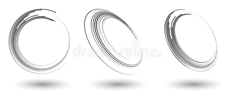 Speed Lines in Circles. EPS10 Vector Illustration. Round Logo or Icon ...