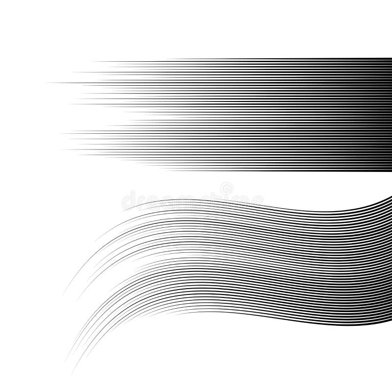 Speed Lines Effect. Vector Illustration Isolated on White Stock Vector ...