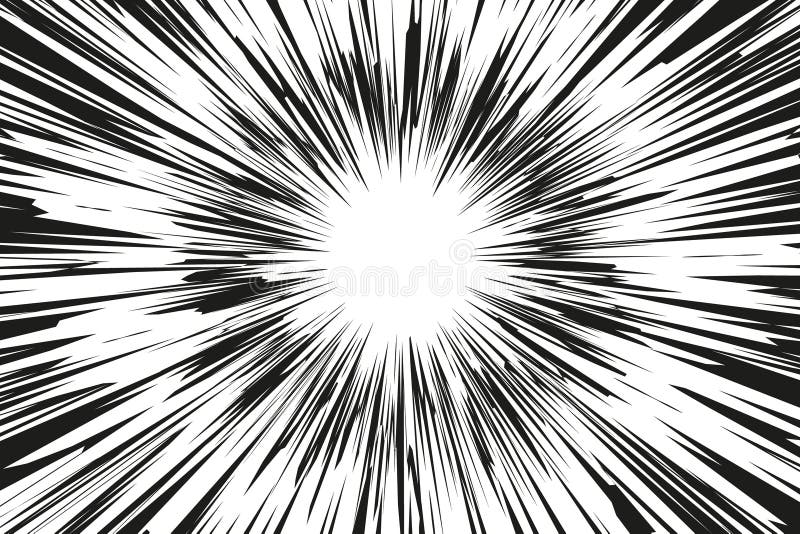 Speed Lines in Frame for Manga Comics Book. Radial Motion Background ...