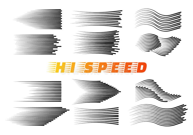 Speed lines isolated set. stock vector. Illustration of element - 123452192