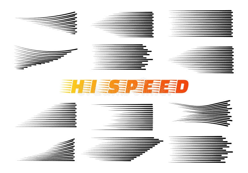 Speed lines isolated set. stock vector. Illustration of background ...