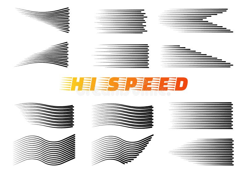Speed lines isolated set. stock vector. Illustration of motion - 123452424