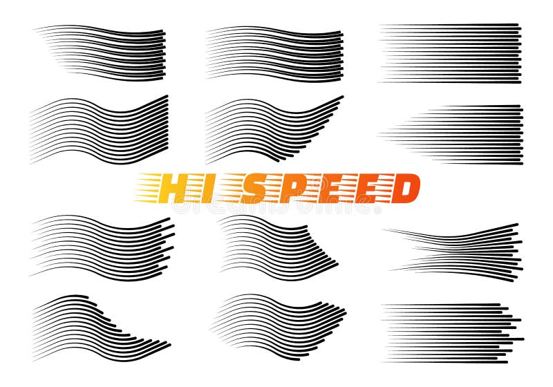 Speed lines isolated set. stock vector. Illustration of icon - 123452251