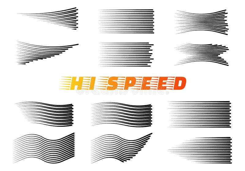 Speed lines isolated set. stock vector. Illustration of burst - 123452453