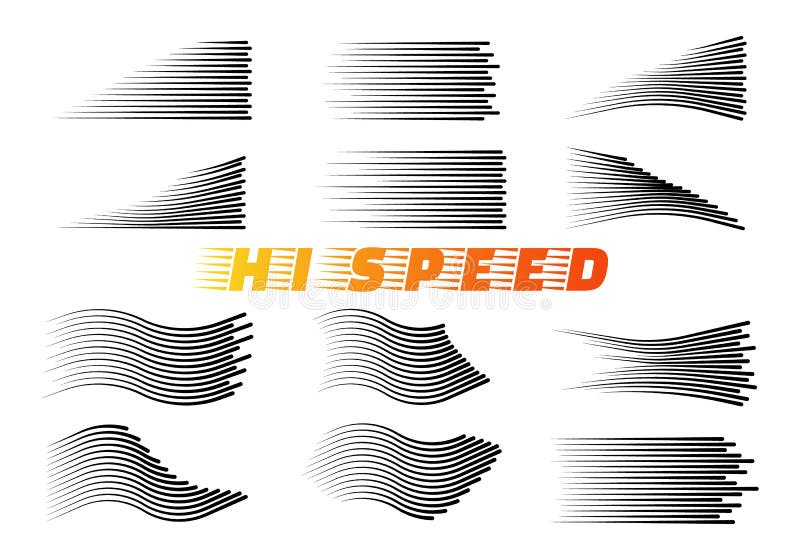 Speed lines isolated set. stock vector. Illustration of cartoon - 123452459