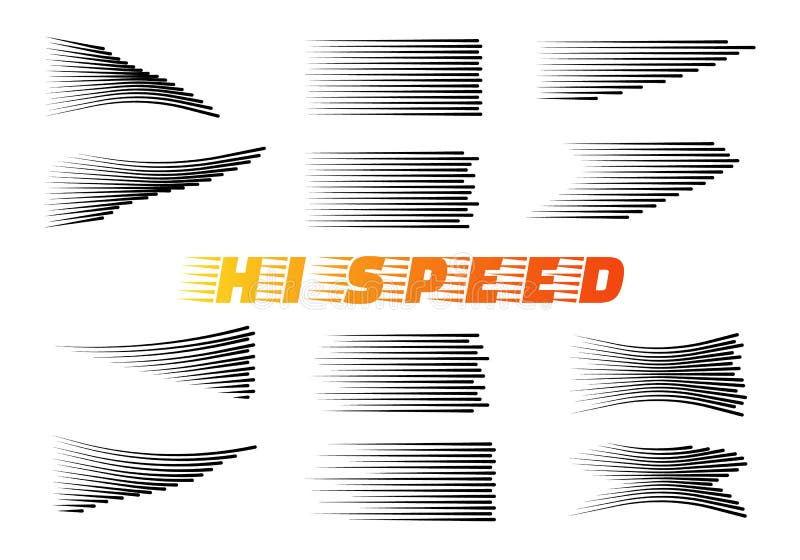 Speed lines isolated set. stock vector. Illustration of halftone ...