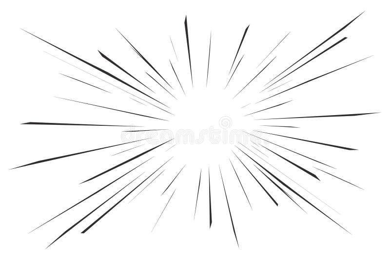 Speed Lines Manga Effect. Comic Motion Element. Action of Burst and ...