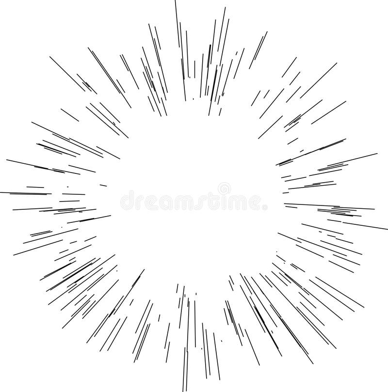 Radiating from the Center of Thin Beams, Lines. Vector Illustration ...