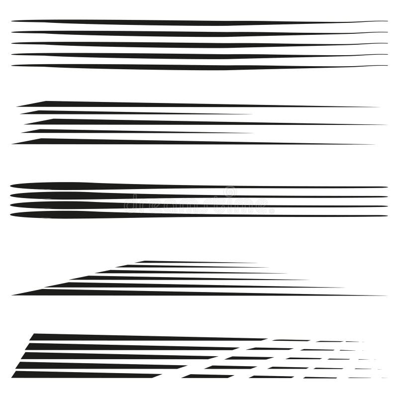 Speed Lines Set. Dynamic Motion Effects. Black and White Vector ...