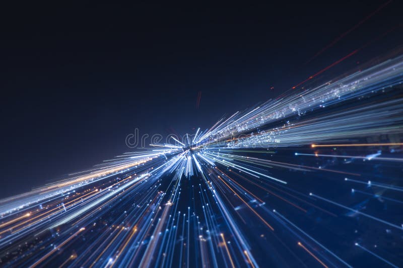 Speed Lines Trail from Night City- Lens Effect. Stock Photo - Image of ...
