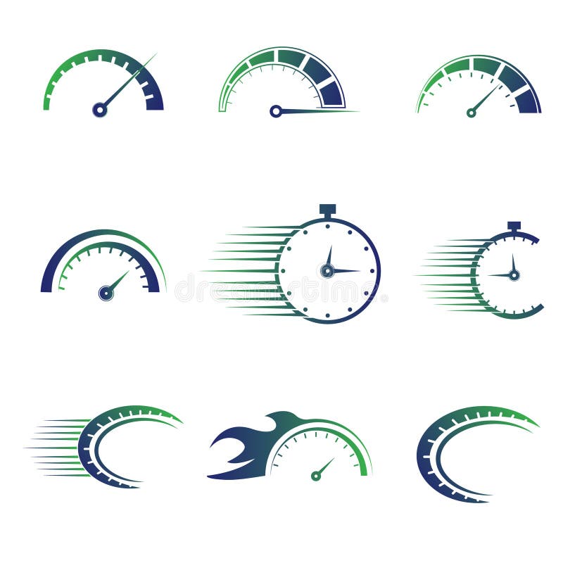Speed Logo Icon Set Vector Symbol. Stock Vector - Illustration of ...