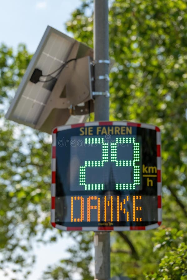 A Speed Measurement with Display and the German Word Thank You Stock ...