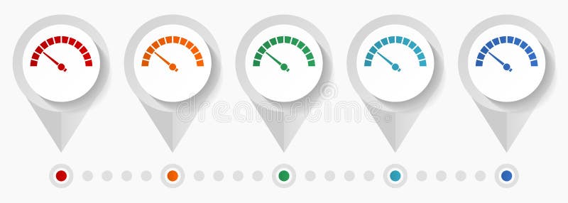 Speed Meter, Fast Indicator Concept Vector Icons, Infographic Template ...
