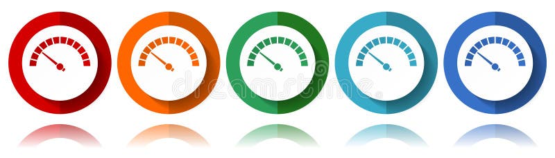Speed Meter, Fast Indicator Vector Icons, Flat Icon Set for Logo Design ...