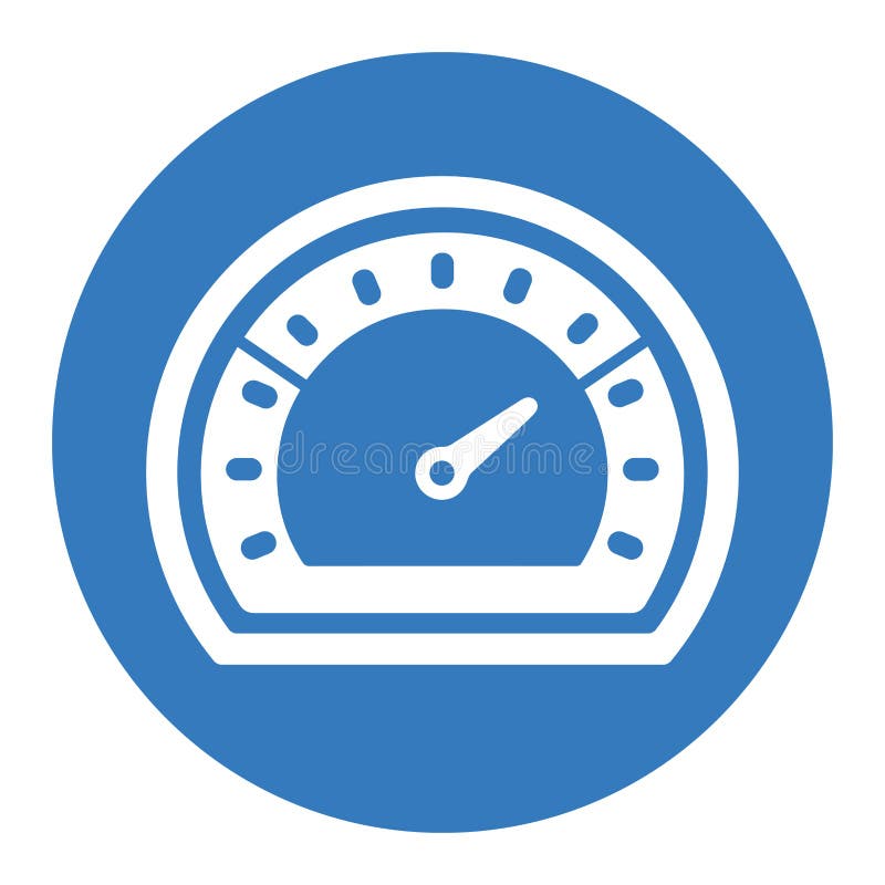 Speed Meter Icon, Speedometer Blue Vector Graphics Stock Vector ...