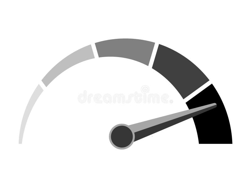 Speed Meter or Level Symbol Icon Stock Vector - Illustration of gauge ...