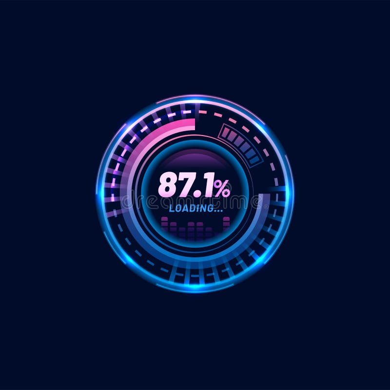 Speed Meter Loading Bar, Futuristic Gauge Dial Stock Vector ...