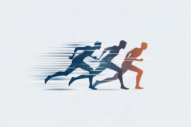Speed and Motion Illustration of Runners Competing in a Race Stock ...
