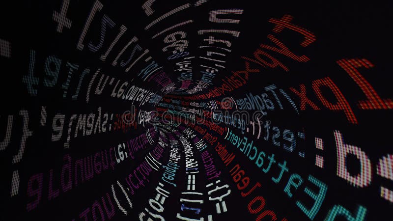 Speed Motion Inside Code Tunnel 3d Illustration Stock Illustration ...