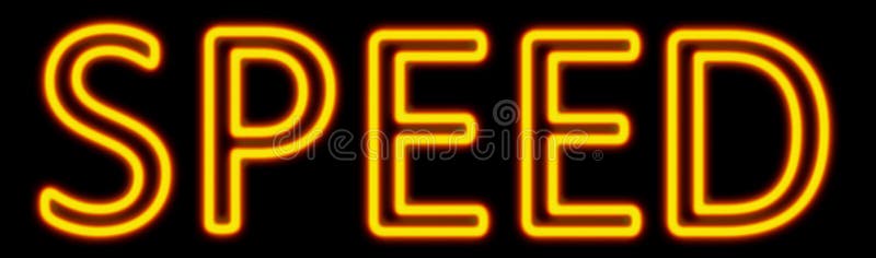 Speed neon sign stock illustration. Illustration of alphabet - 116058044