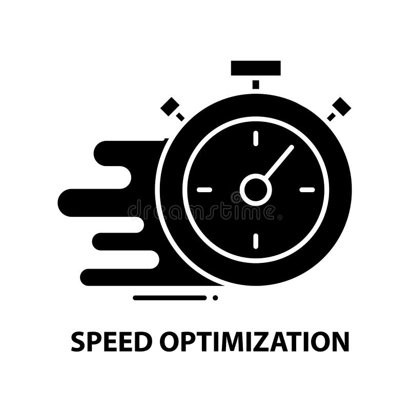 Speed Optimization Icon, Black Vector Sign with Editable Strokes ...