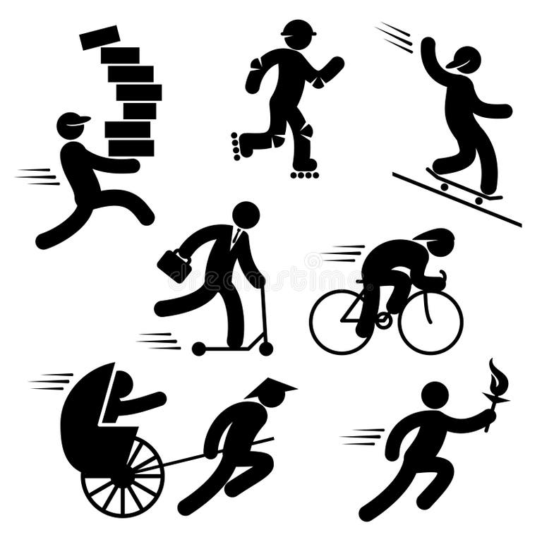 Speed people icons stock vector. Illustration of endurance - 40889724